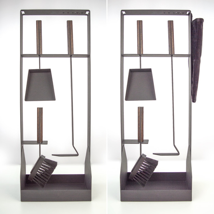 Fireplace tools set SAVEN Set 5 SL black