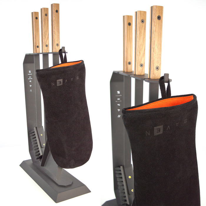 Fireplace tools set SAVEN Set 6 L white